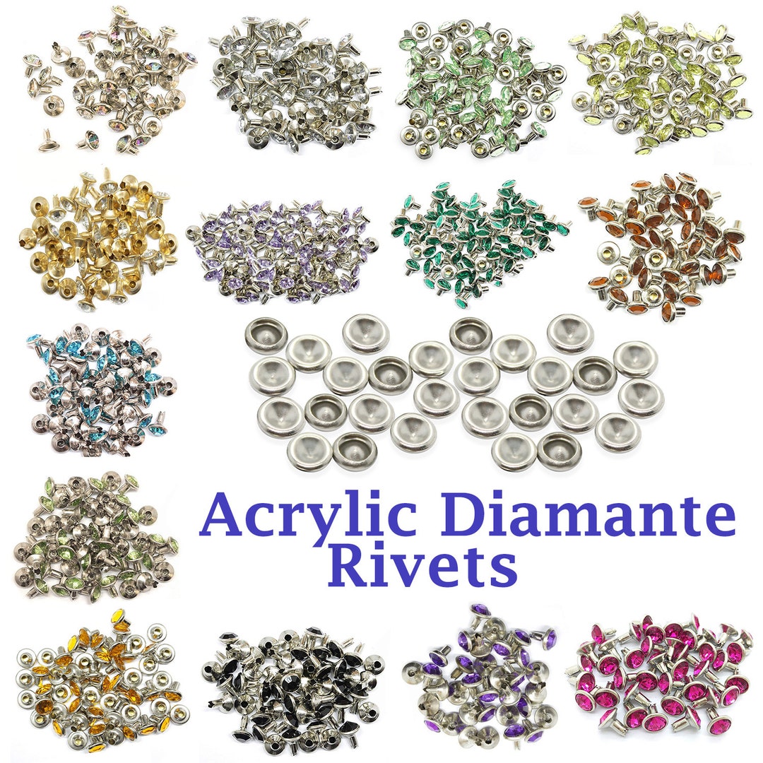 Crystal Rivets, Diamante Crystal Rivets, Crystal Cap Rivets, Rhinestone ...