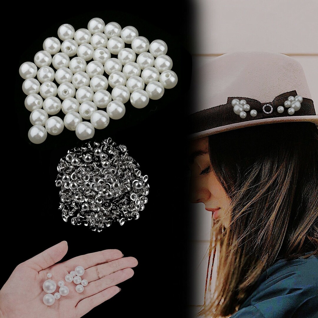 Pearl Rivet Studs, Pearl Bead Studs, White Pearl Bead Rivets With ...