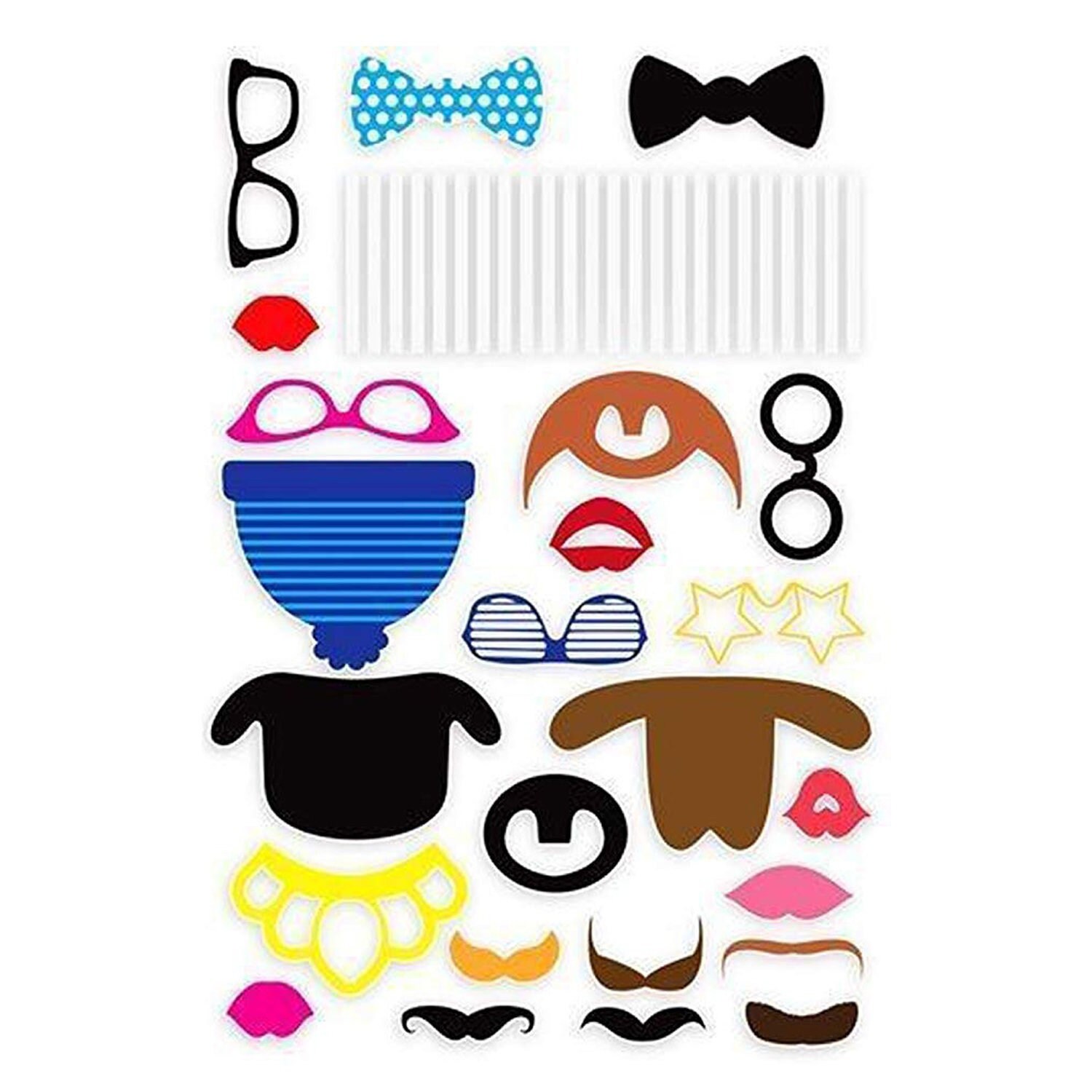 Photo Booth Selfie Paper Frame With Colourful Party Props for Wedding ...