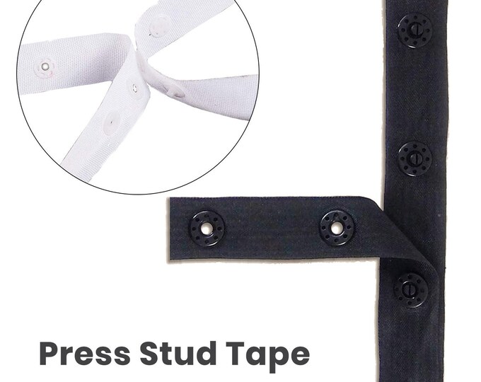 1 Metre, Metal Cotton Snap Tape, Metal Popper Tape, Snap Tape, Bodysuit ...