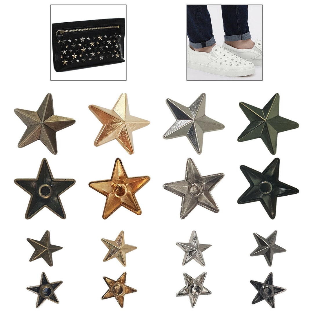 Star Spike Rivets Studs Spots With Back Pins Hammer-on Punk Rivets for ...