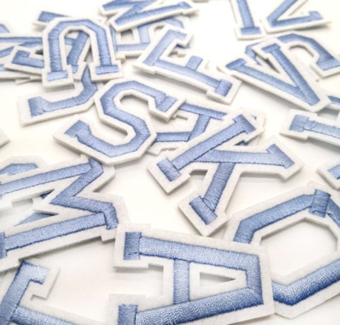 Baby Blue Letter Patch Patches Iron on Letters Sew on Letters - Etsy