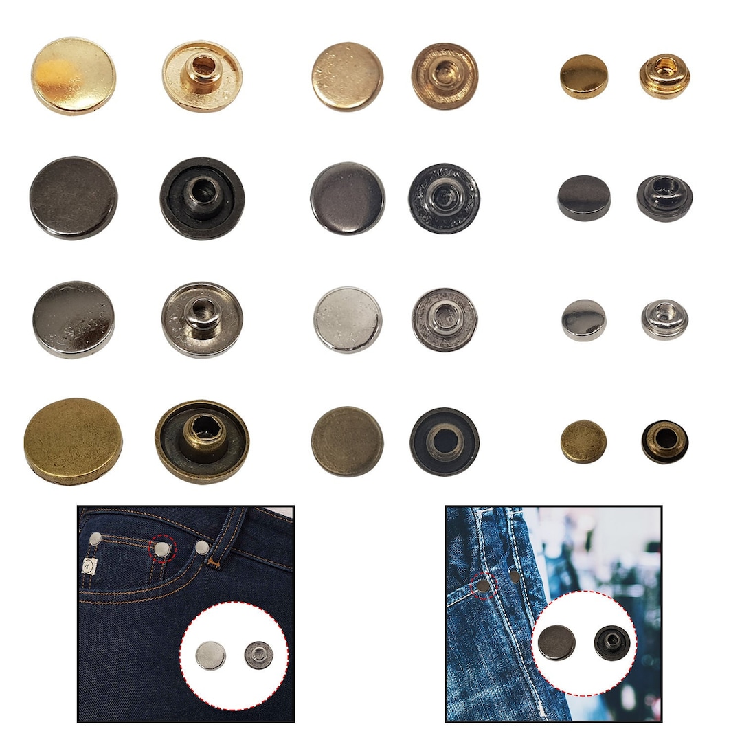 Flat Head Hat Rivets Solid Brass Chicago Studs for Diy Jeans Denim ...