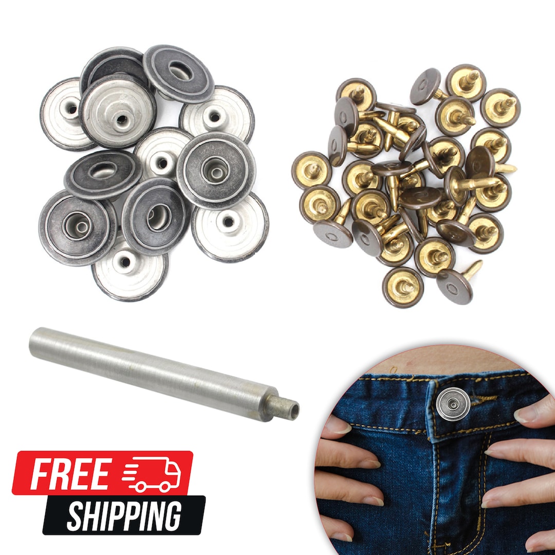 Jeans Buttons, Jeans Tack Buttons With Pin Back Rivets, Button Fixing ...