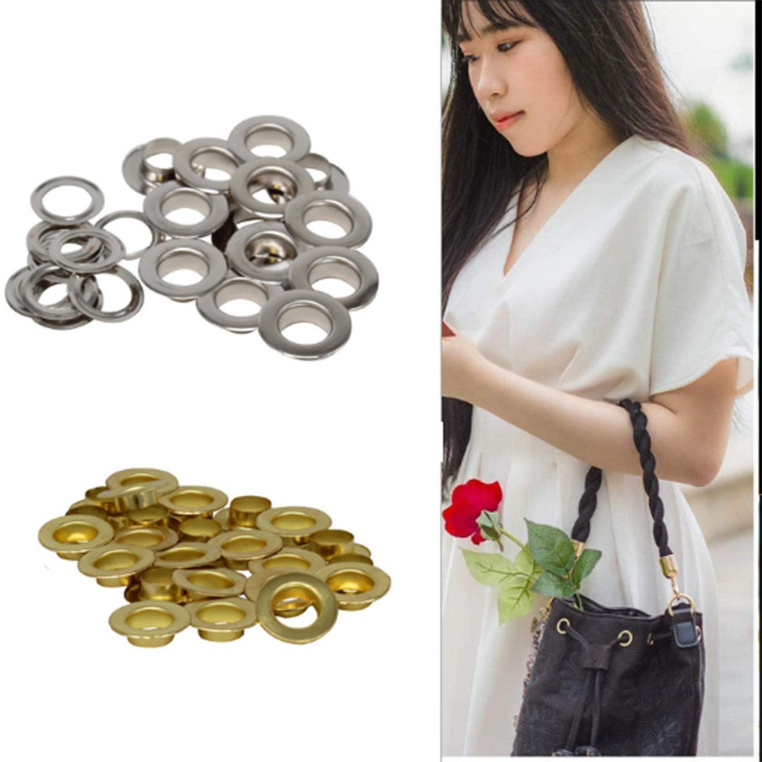 Flat Head Eyelets Grommets With Washers, Gold Flat Eyelets Grommets for ...