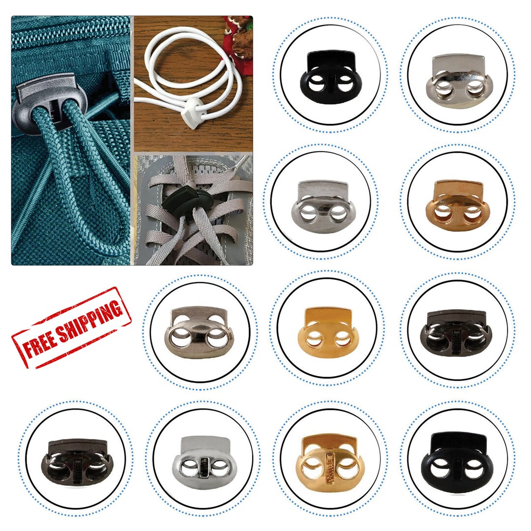 Metal Push Buttons, Double Hole Push Button Toggle Cord Lock, Cord ...