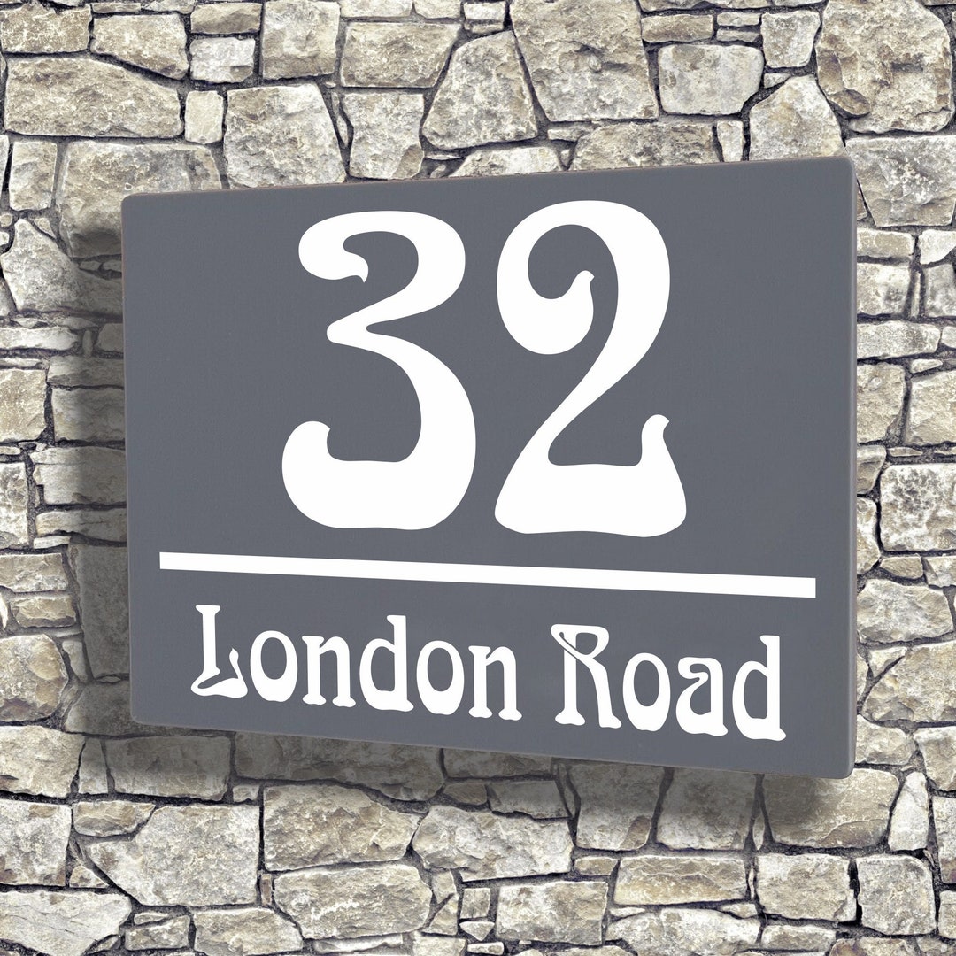 Modern Door Number Plaque Floating House Sign Plaque Acrylic House Sign ...