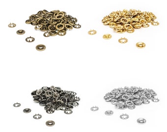 20 Sets of 20mm Solid Brass Snap Poppers Fasteners Prong Ring Press ...
