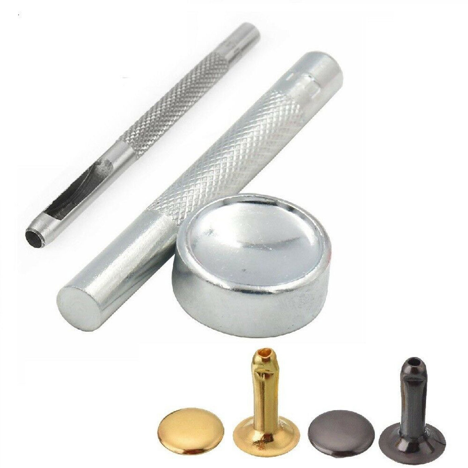 Double Cap Leather Rivets Tubular Rivets Fixing Hand Tool, Double Sided ...