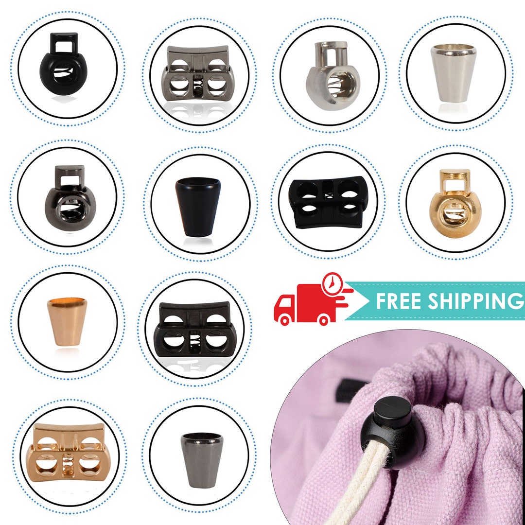 Metal Cord Lock, Spring Stopper, Dual Hole Cord Stopper, Bell End Knot ...