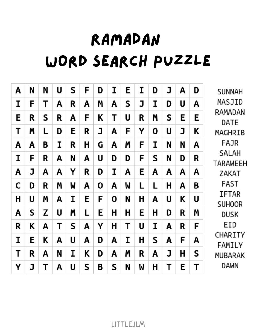 Ramadan Word Search Ramadan in the Classroom Ramadan Activity Ramadan for Kids Eid Fun Islamic ...