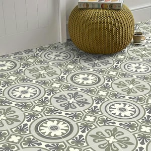 Green Moroccan Tile Effect Vinyl Flooring Roll: Kitchen Lino - Etsy
