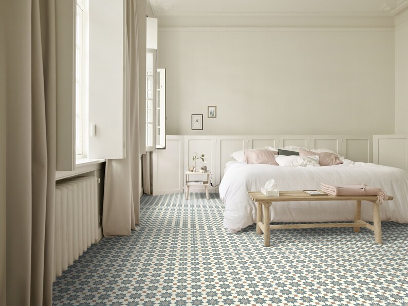 Sheet Vinyl Flooring Linoleum in Moroccan Tile Effect Pattern - Etsy