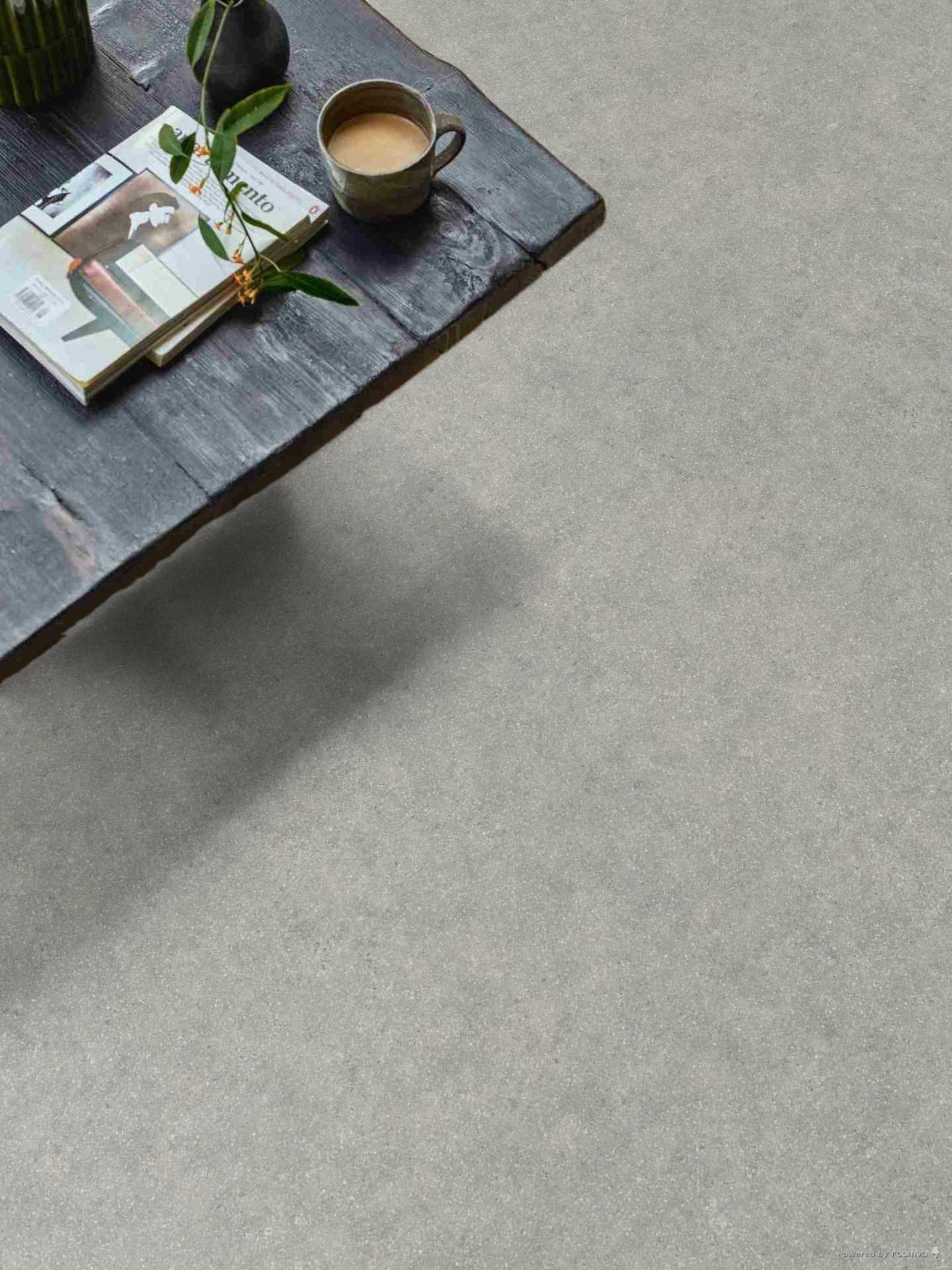 Plain Grey Vinyl Flooring Sheet Lino in Mottled Concrete Pattern for ...