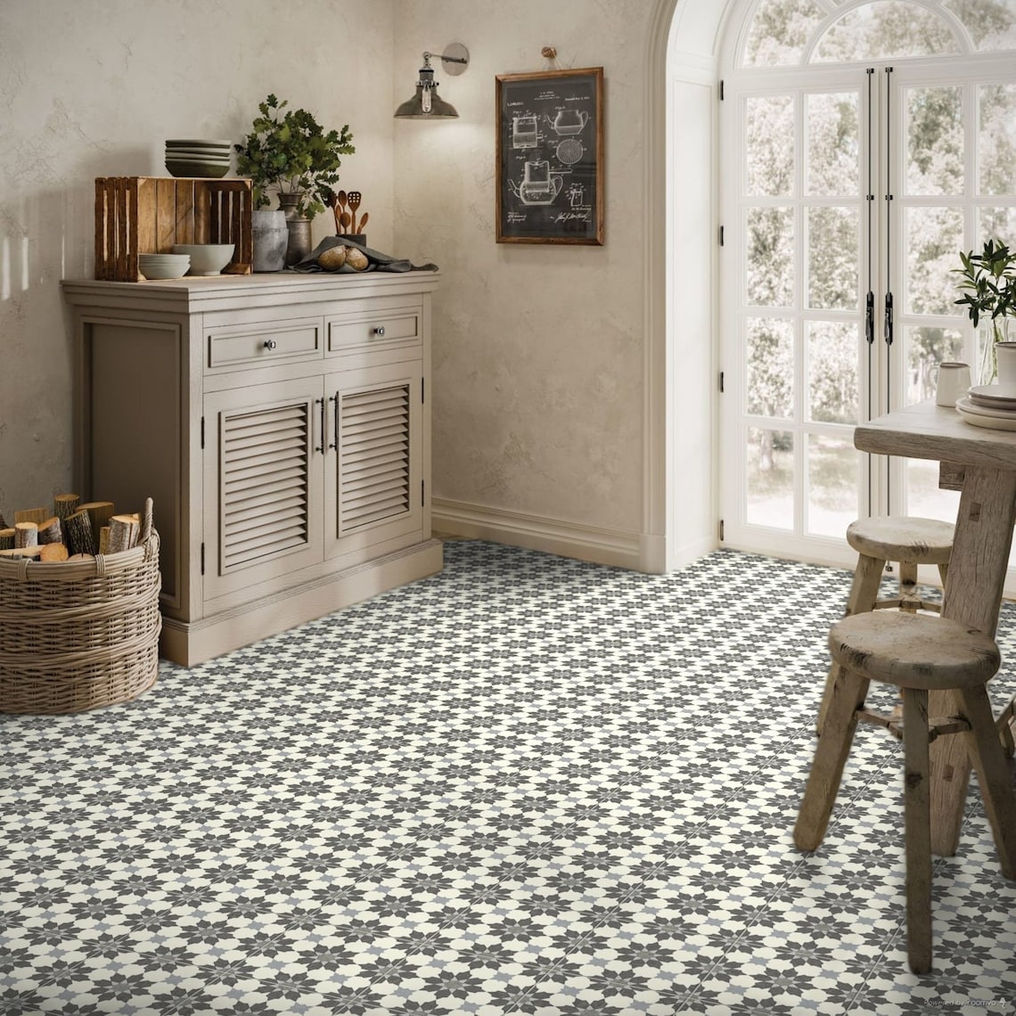 Moroccan Tile Effect Sheet Vinyl Flooring Lino for Kitchens - Etsy