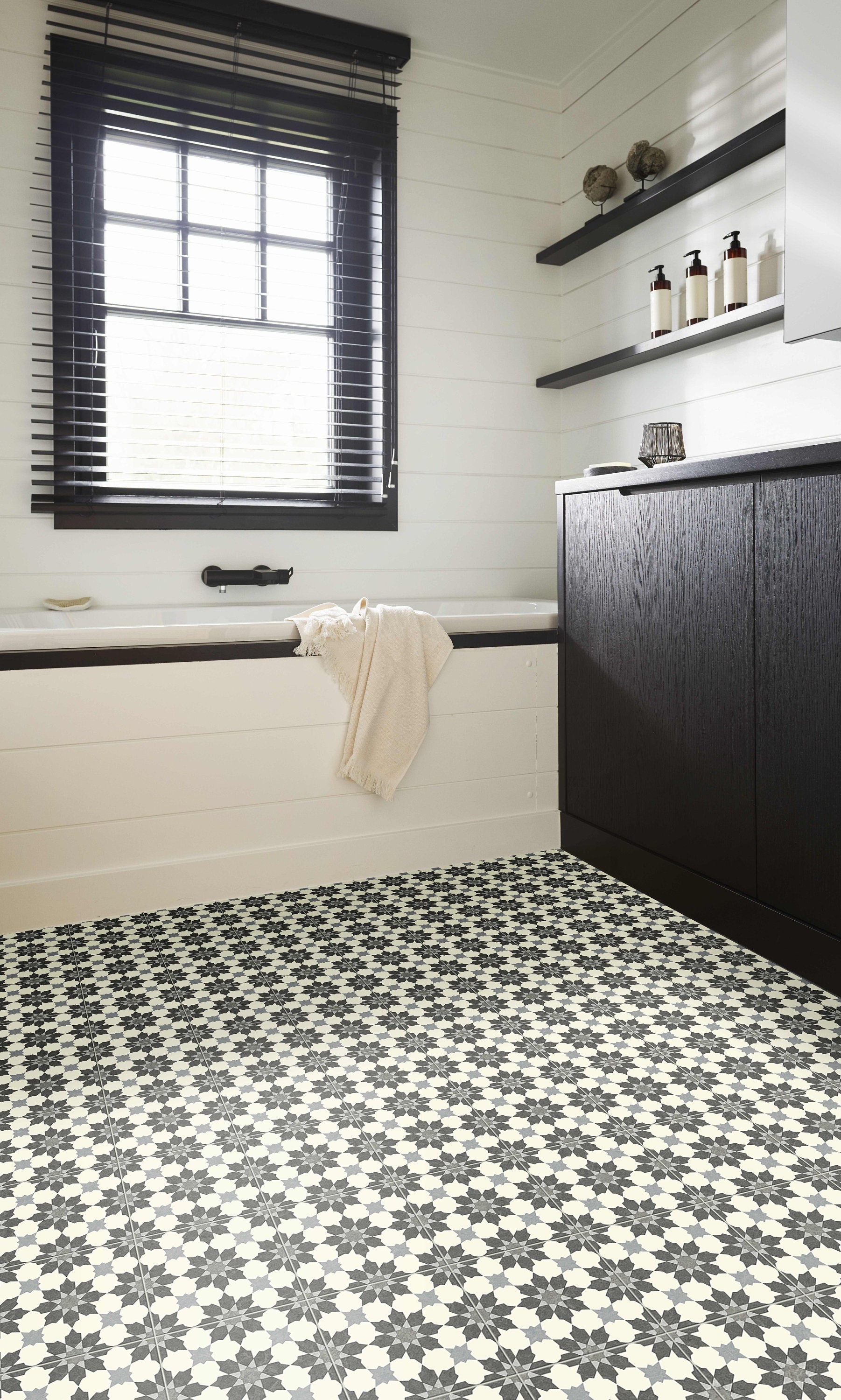 Moroccan Tile Effect Sheet Vinyl Flooring Lino for Kitchens, Bathrooms ...