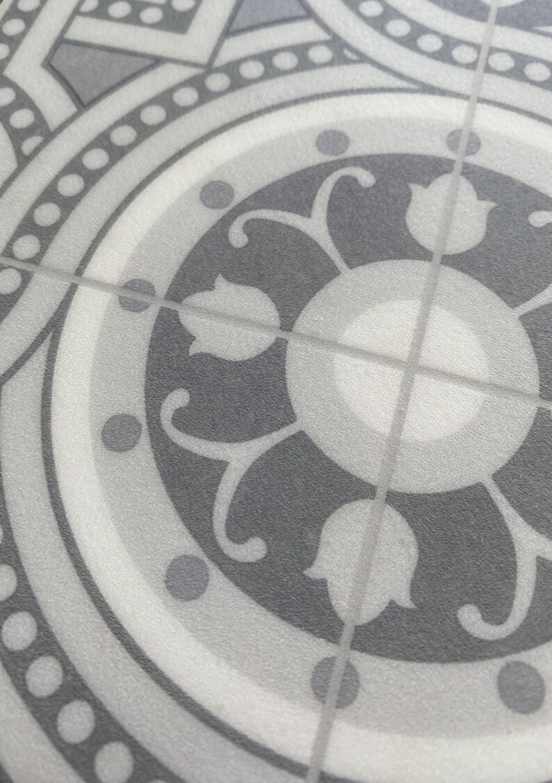 Grey Sheet Vinyl Flooring Lino in Turkish Tile Effect Design for ...