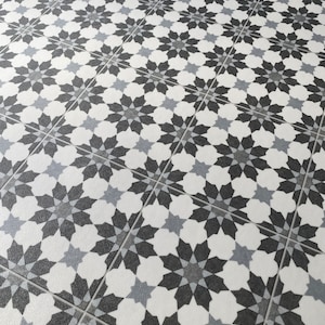 Moroccan Tile Effect Sheet Vinyl Flooring Lino for Kitchens, Bathrooms ...