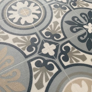Sheet Vinyl Flooring in Moroccan Tile Pattern - Sirocco Blue - Etsy
