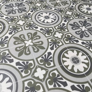 Vinyl Flooring Sheet in Moroccan Tile Pattern for Kitchens and ...