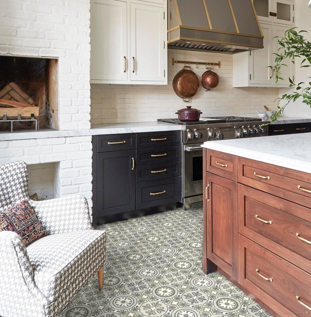 Vinyl Flooring Sheet in Moroccan Tile Pattern for Kitchens and - Etsy