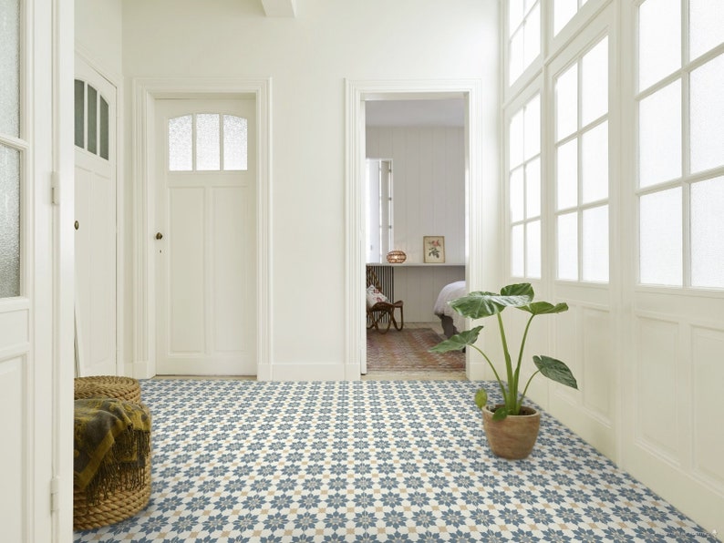 Sheet Vinyl Flooring in Moroccan Tile Design for Kitchens and Bathrooms ...