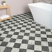 Checkerboard Sheet Vinyl Flooring Lino in Black and White Marble Tile ...