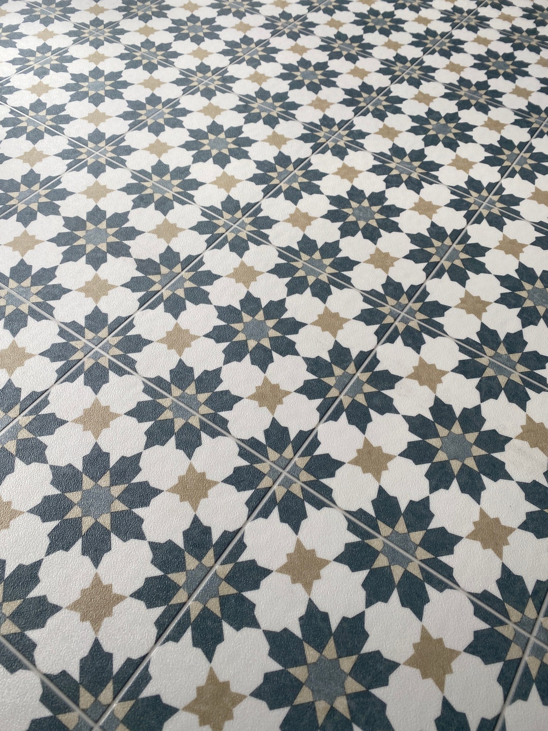 Sheet Vinyl Flooring in Moroccan Tile Design for Kitchens and - Etsy