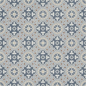 Thick Vinyl Flooring Sheet in Blue Turkish Tile Design for Kitchens ...
