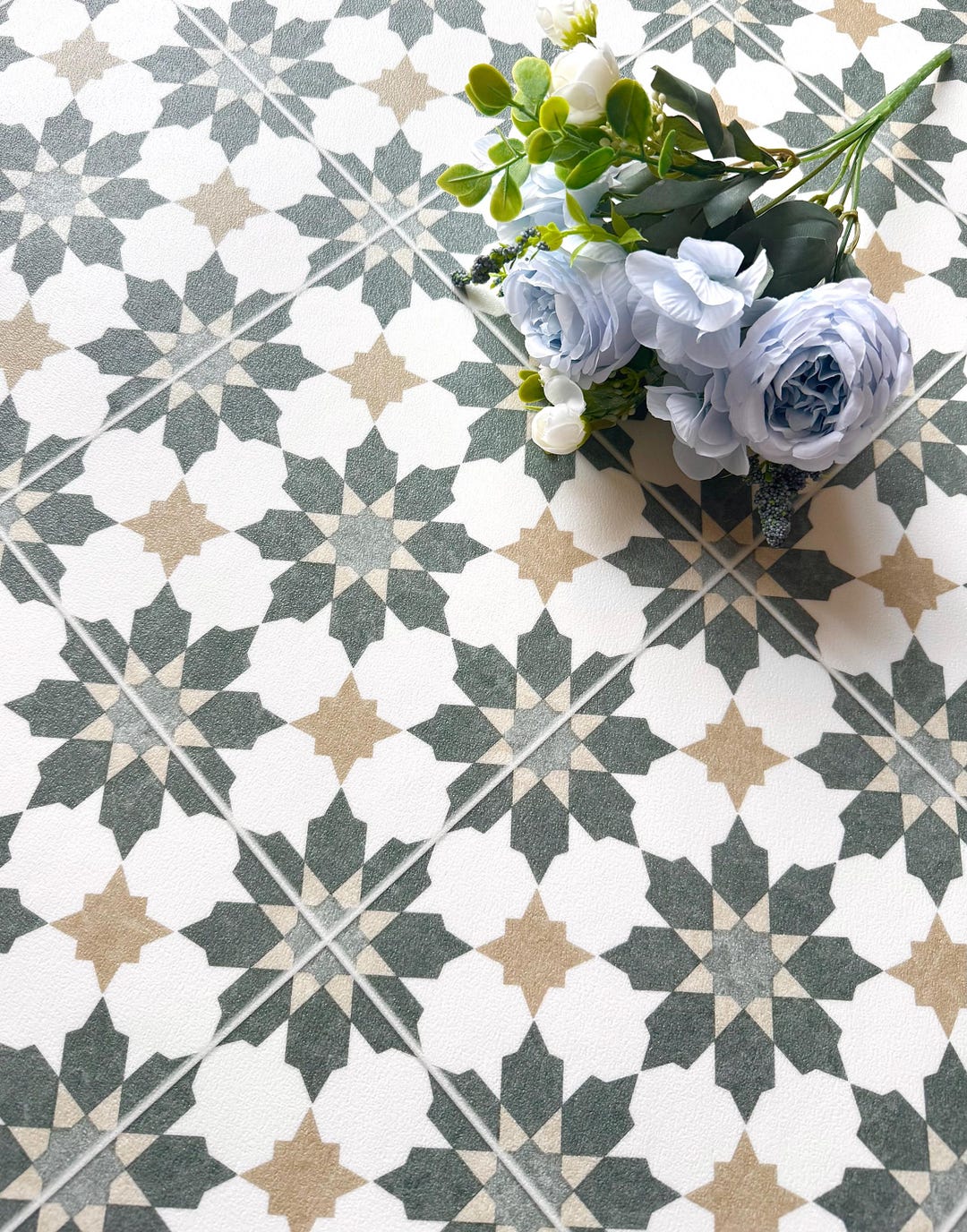 Sheet Vinyl Flooring Lino in Decorative Moroccan Style for Bathrooms ...