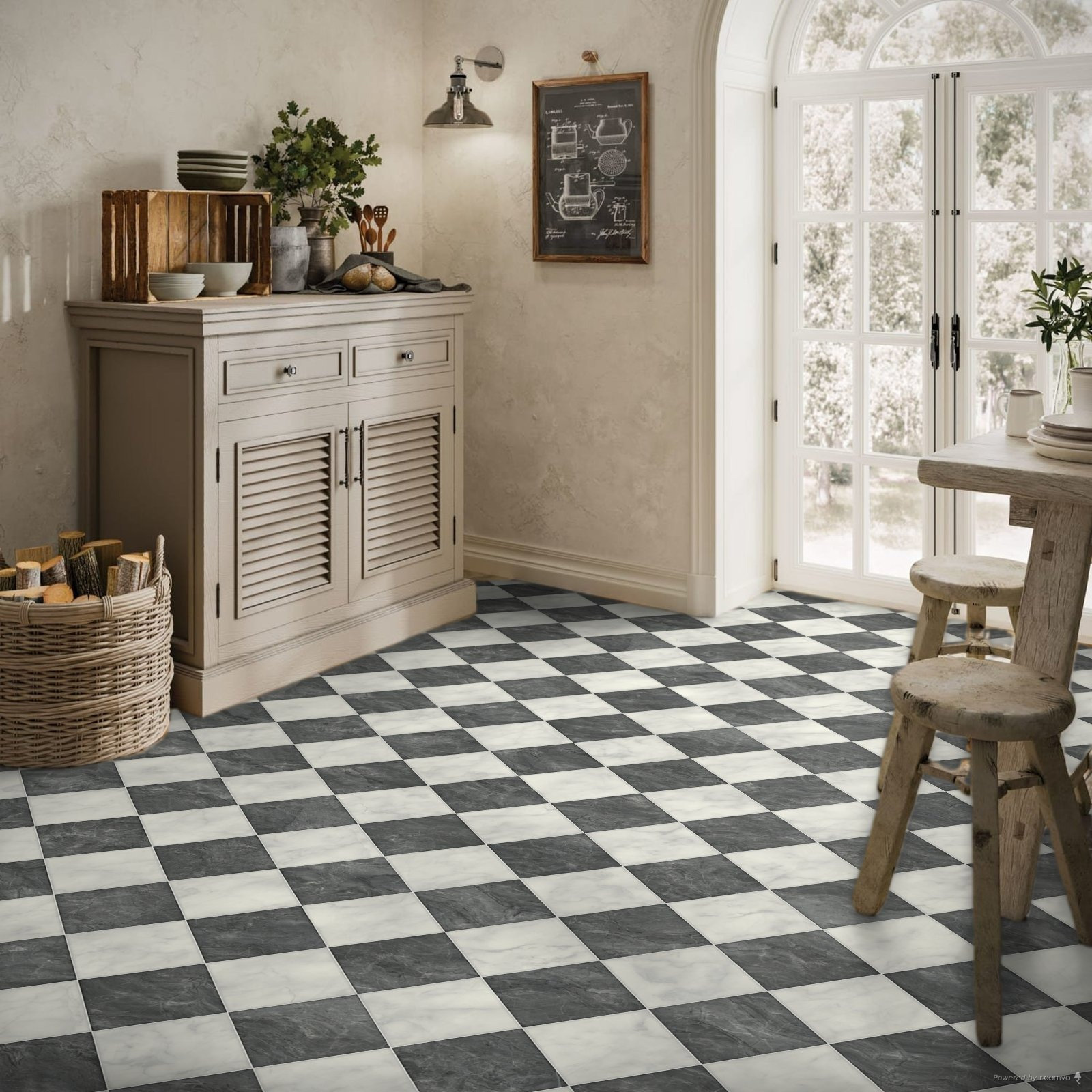 Vintage Checkerboard Flooring Gatsby Black And White Vintage Checkered