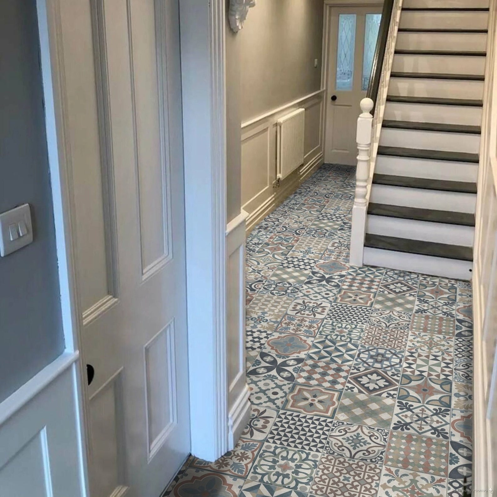 Moroccan Tile Effect Sheet Vinyl Flooring in Multicoloured - Etsy