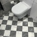 Checkerboard Sheet Vinyl Flooring Lino in Black and White Marble Tile ...