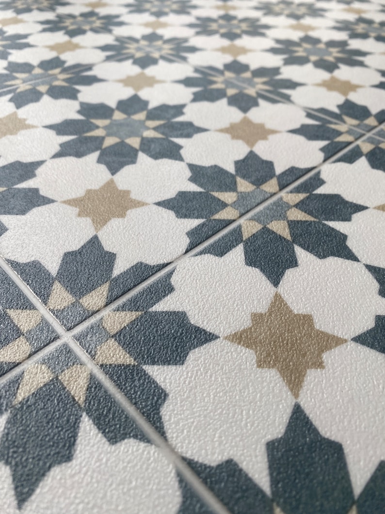 Sheet Vinyl Flooring in Moroccan Tile Design for Kitchens and - Etsy