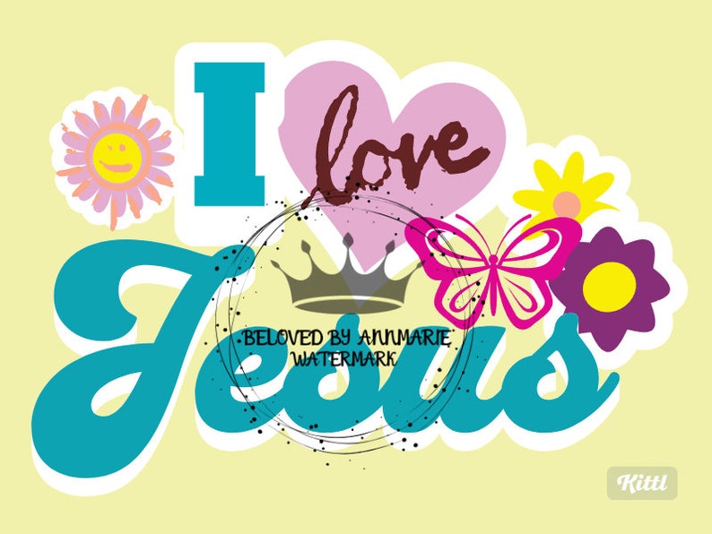 I Love Jesus Bible Quote, Motivation, Sticker, Digital Art, Christian ...