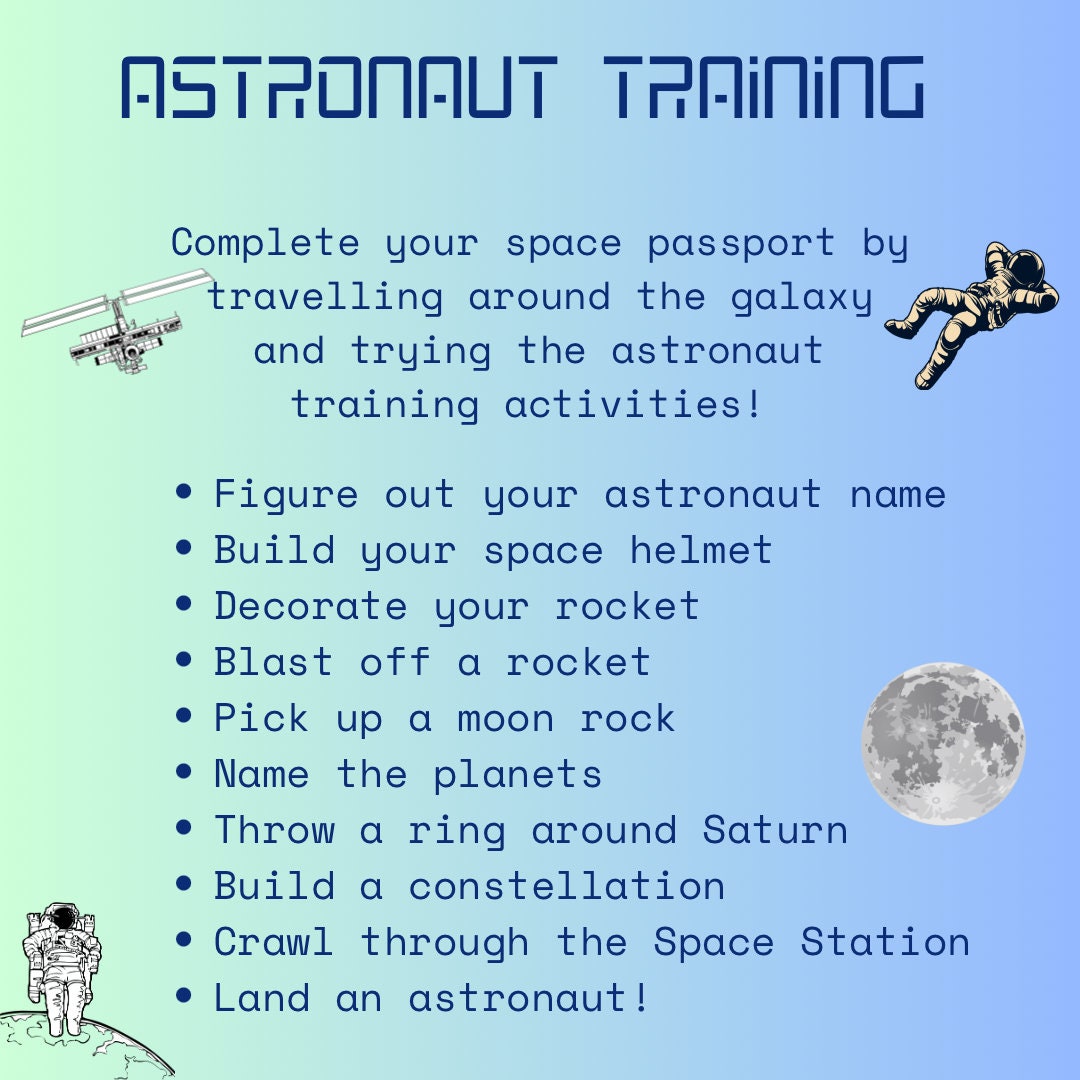 Astronaut Training Party Printable Pack - Etsy