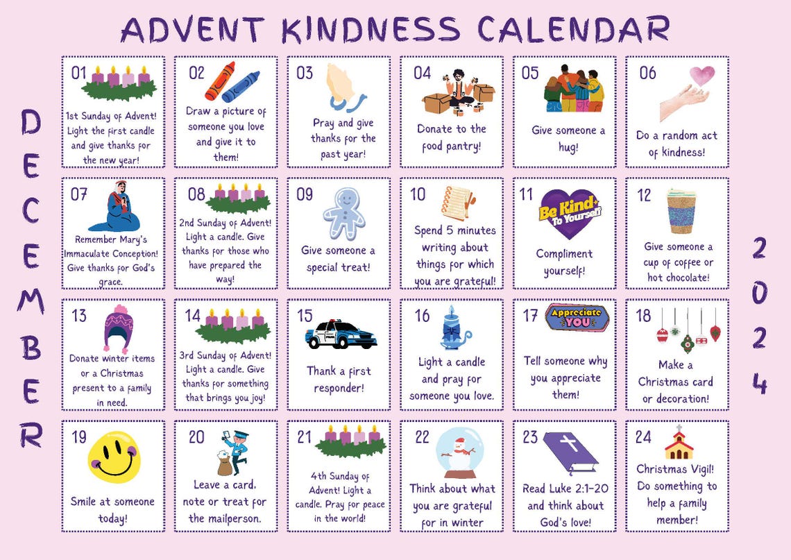 2024 Kindness Calendar - Etsy