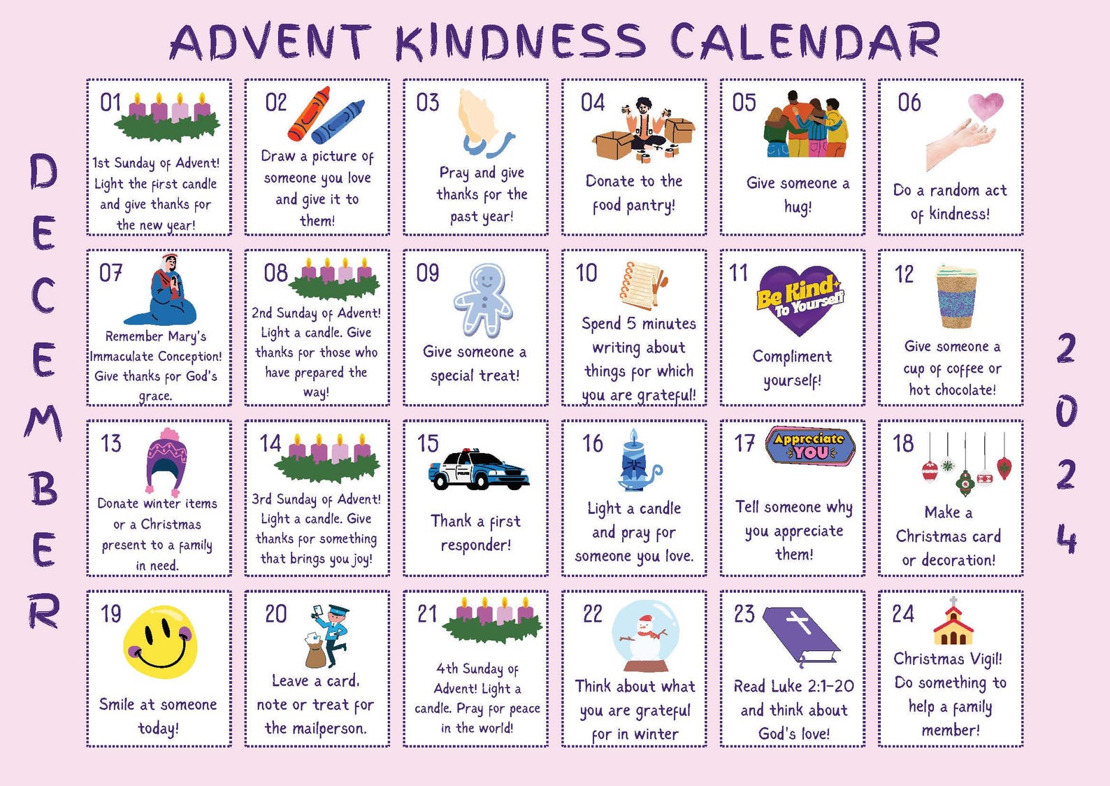 2024 Kindness Calendar - Etsy