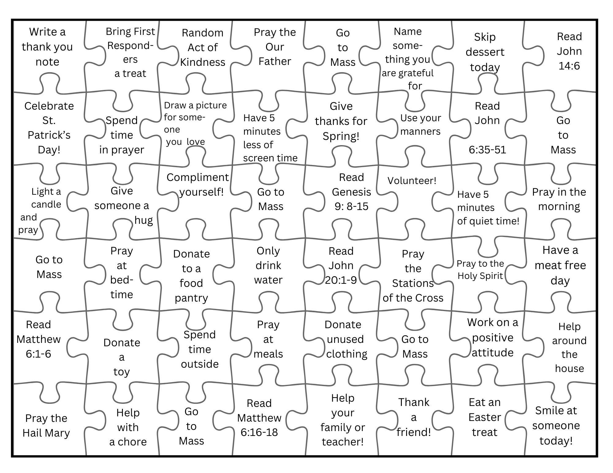 Lenten Activity Puzzle - Etsy