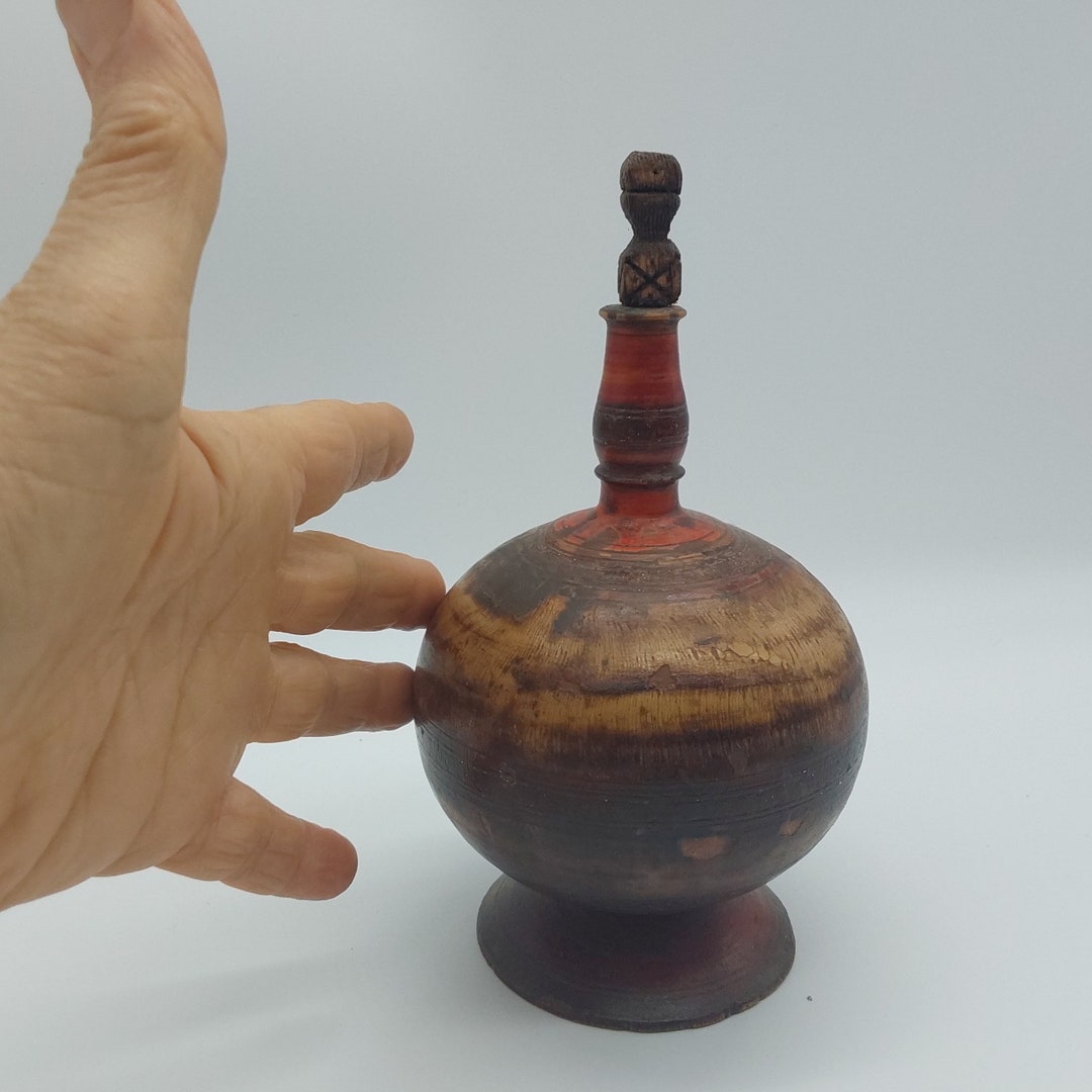 Vintage Central Asian Tribal Painted Wooden Kohl Bottle - Etsy