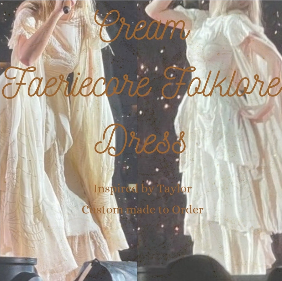 Custom for Nichole Cream Folklore Dress Swift ERAS Tour Outfit Replica ...