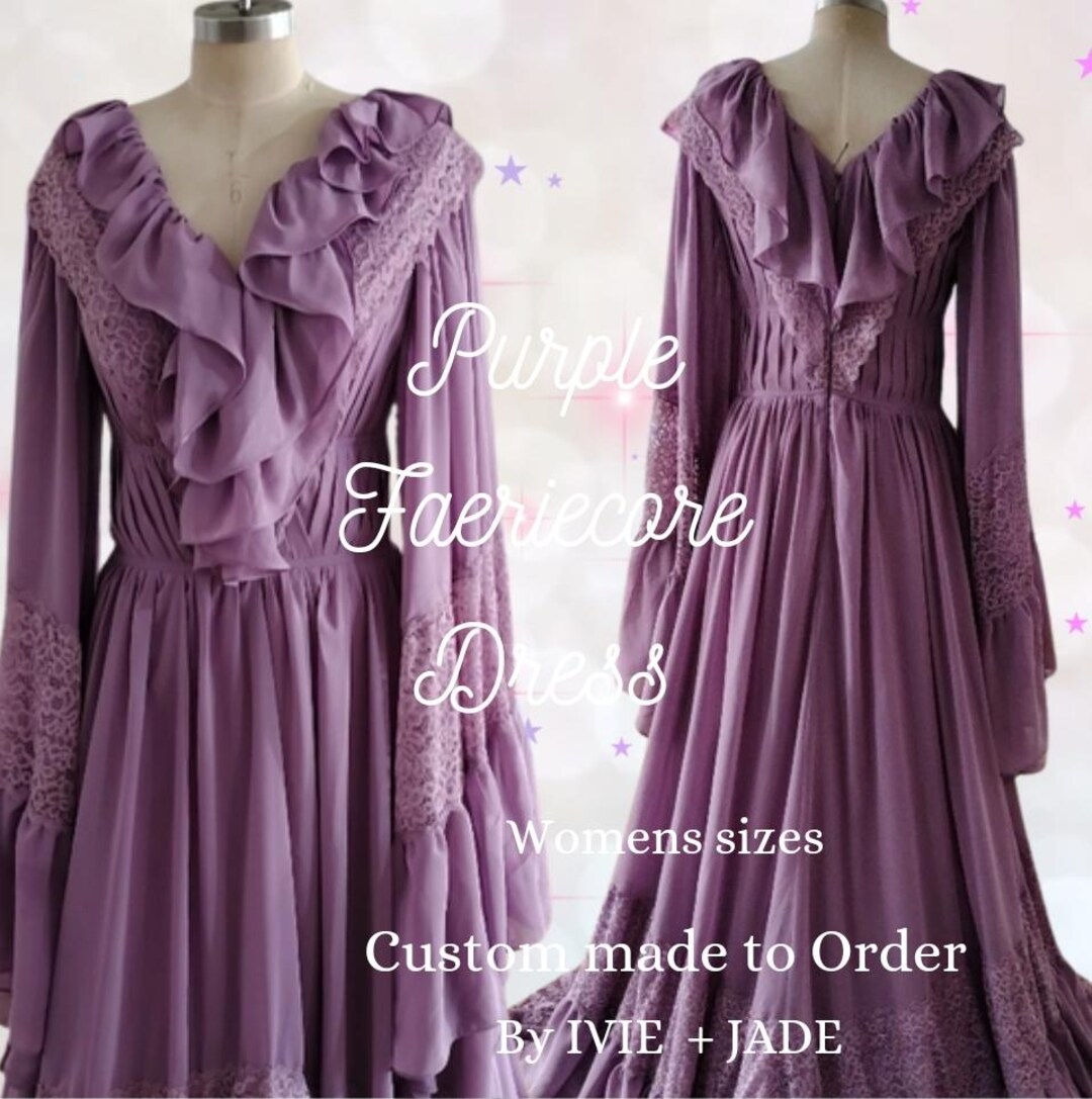 Purple Faeriecore Dress Celebrity Concert Tour Outfit Replica Unique ...