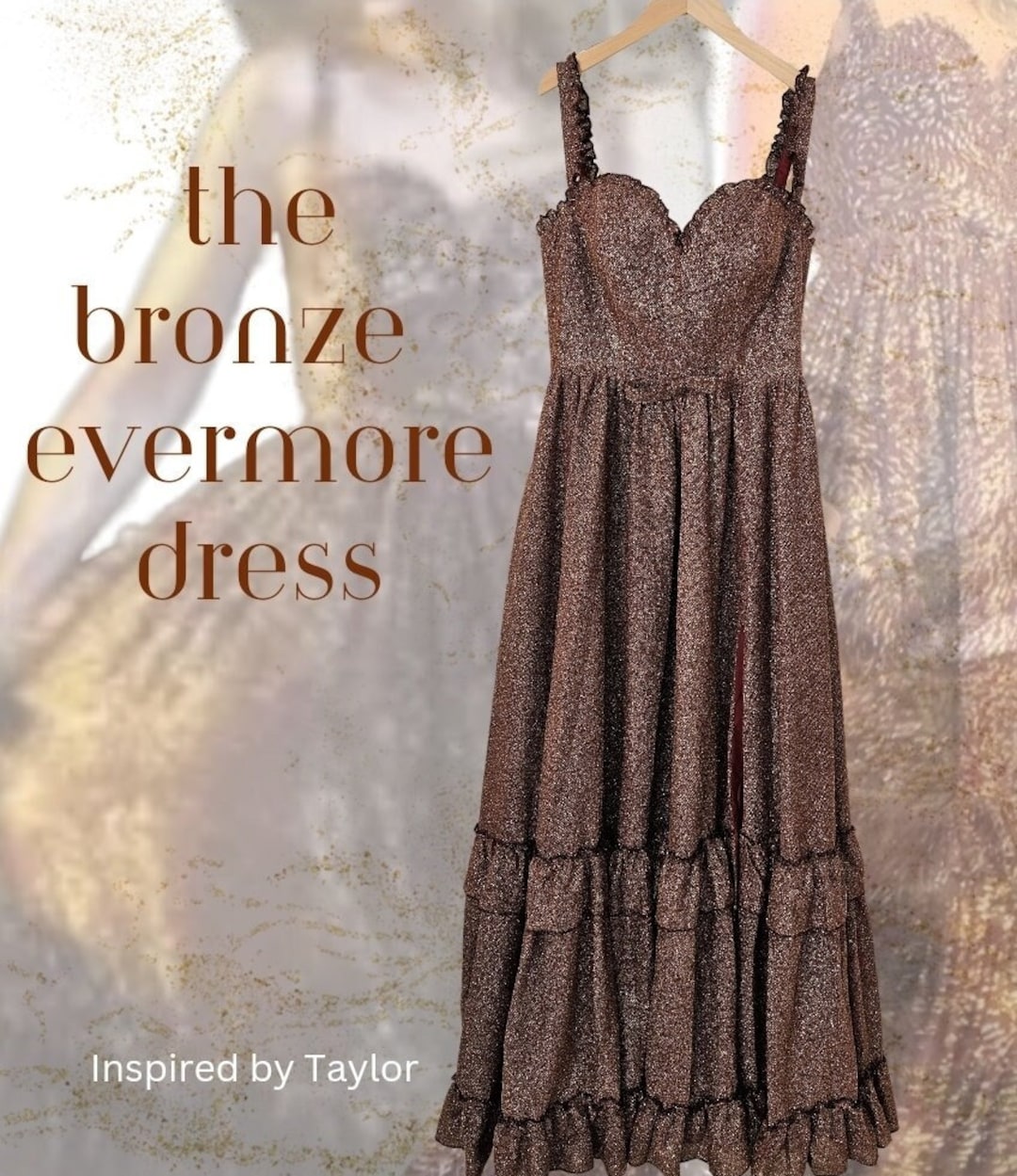 Bronze Evermore Dress Taylor Inspired Maxi Dress Swift Eras Tour Outfit ...