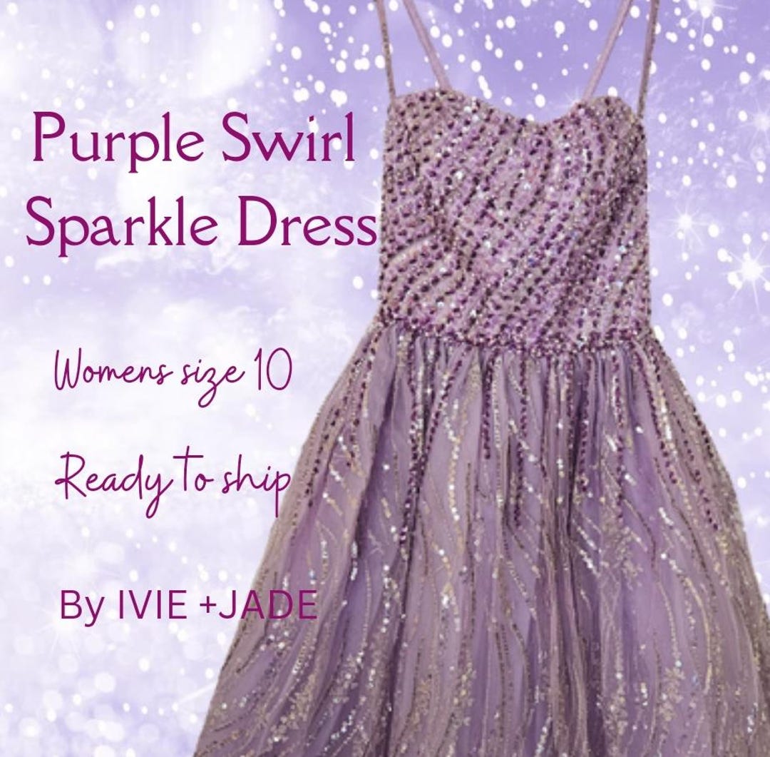 Ready to Ship Purple Swirl Sparkle Gown Size 10 – Romantic Beaded ...