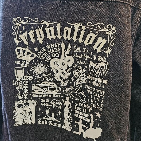 Black Denim Jacket - Etsy