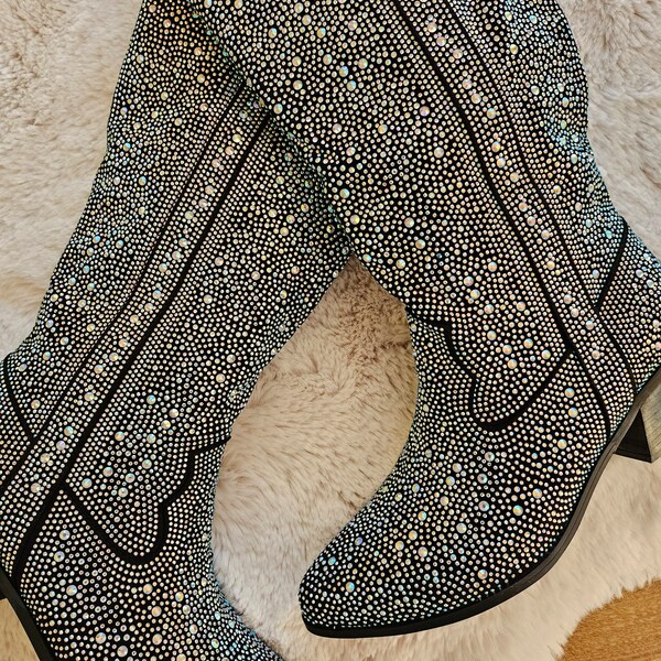 Rhinestone Cowboy Boots - Etsy