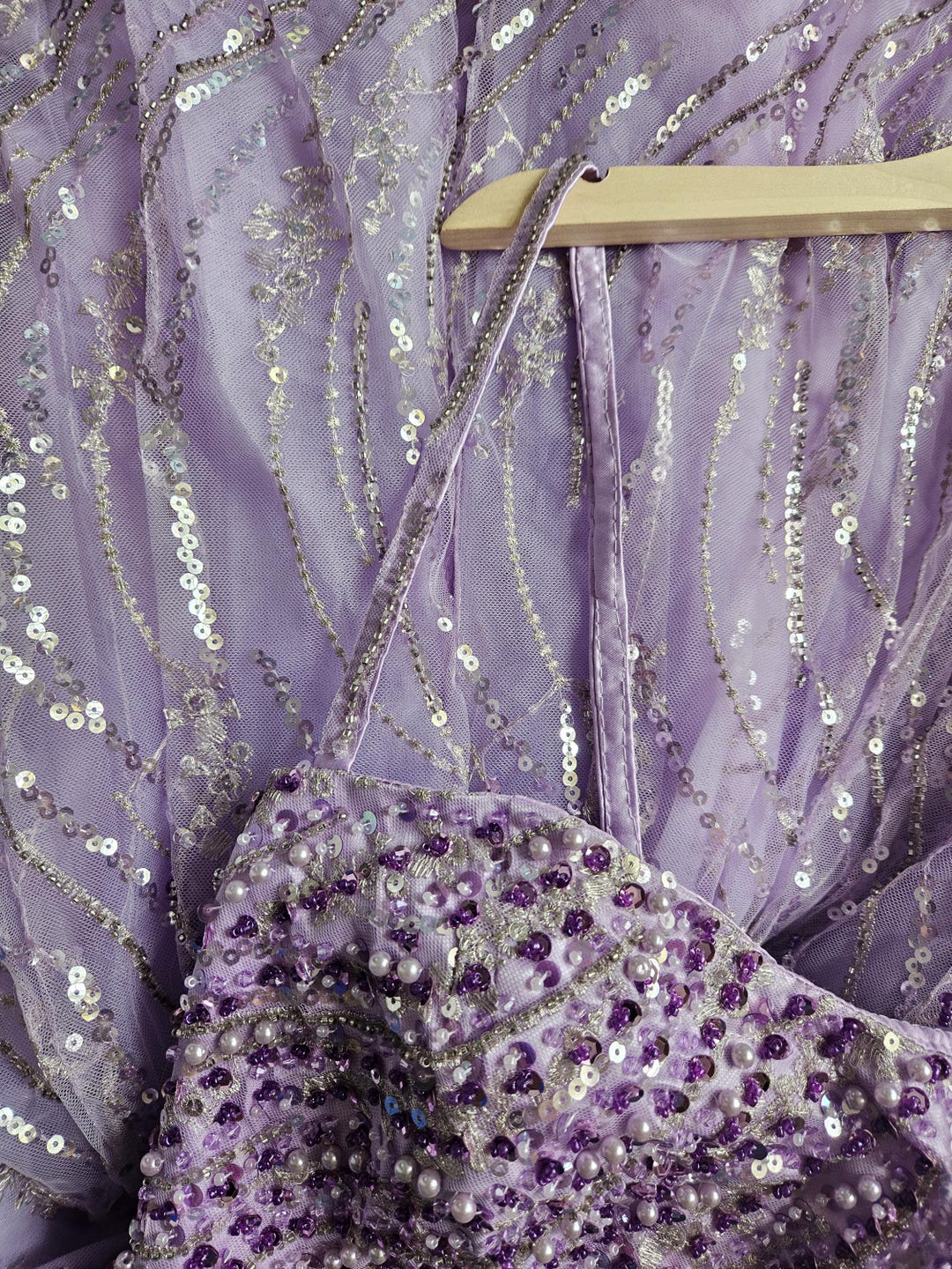Purple Swirl Sparkle Gown – Romantic Beaded Formal Dress for Prom ...