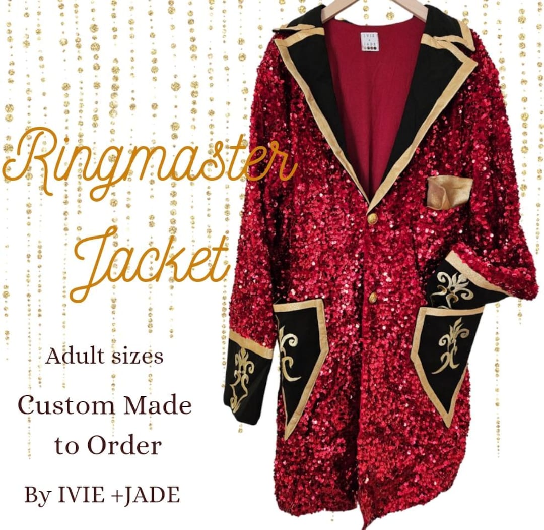 Red Circus Master Jacket | Taylor Inspired Ringmaster Coat | Sparkly ...