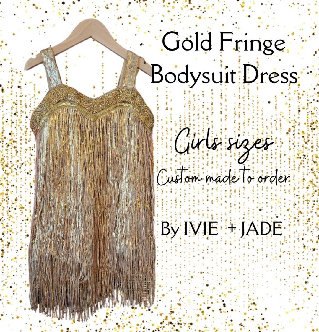 Girls Custom Gold Fringe Sparkle Dress | Taylor Outfit Replica | Unique ...