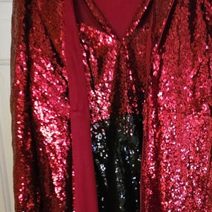 Red & Black Sequin Concert Tour Jacket | Taylor Inspired Sequins Duster ...